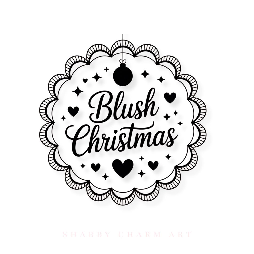 Blush Christmas SVG Coquette Ornament PNG Girlie Holiday Cut File ...