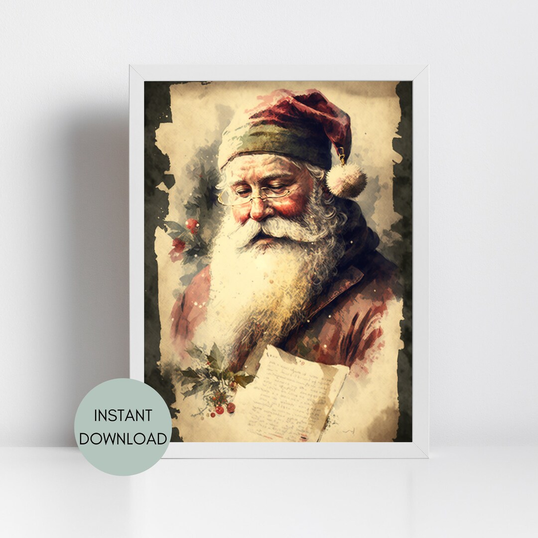 Watercolor Santa Claus High Resolution PNG Instant Digital - Etsy