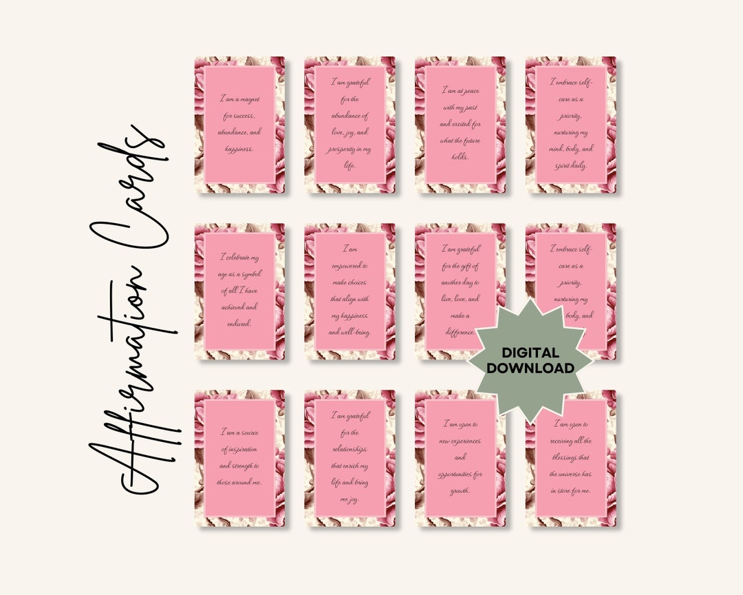 Affirmation Cards Printable 30 Daily Affirmation Cards for Older Women ...