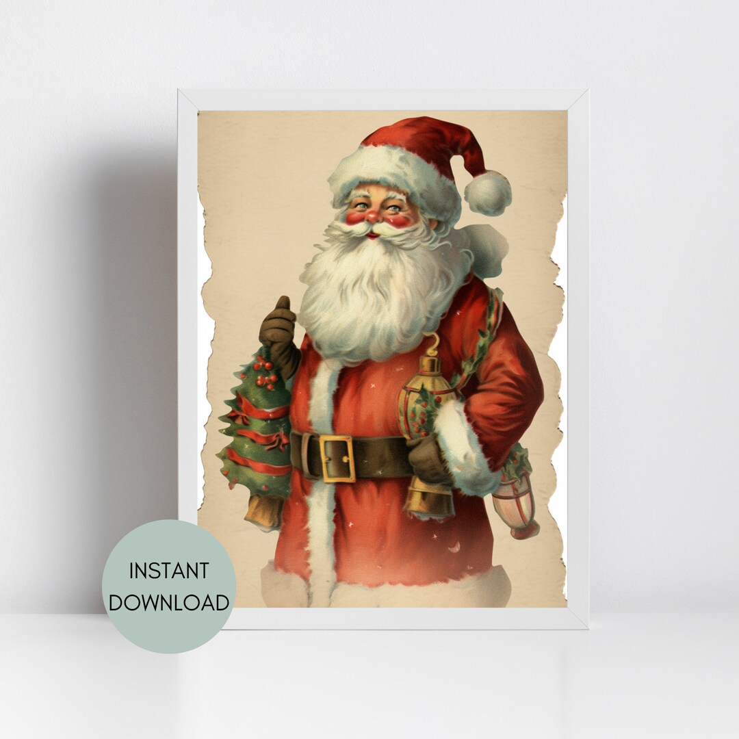 Watercolor Santa Claus High Resolution PNG Instant Digital Download ...