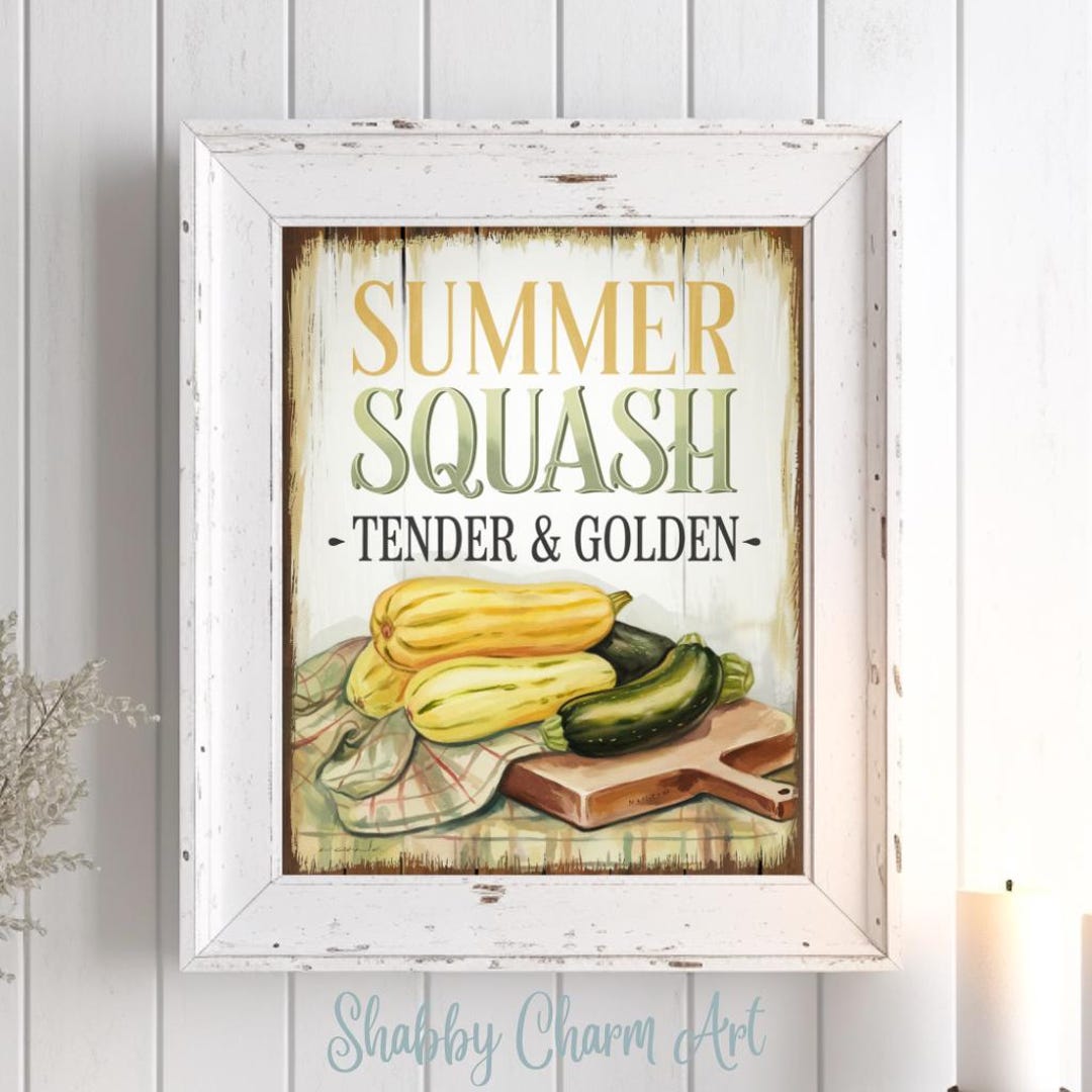 Summer Squash Farmhouse Kitchen Sign Primitive Retro Rustic Garden ...