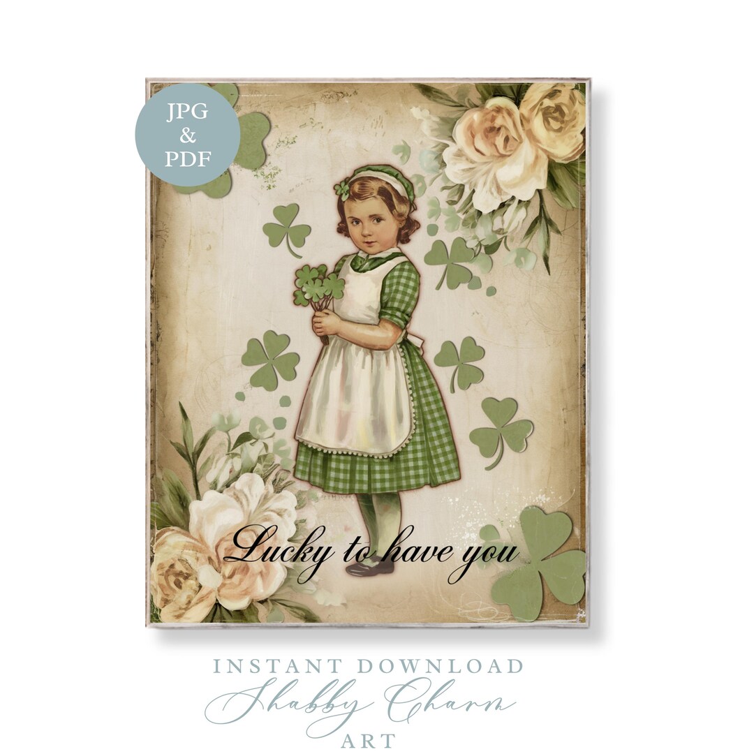 Primitive Irish Blessings Vintage Wall Art St. Patrick's Day Printable ...