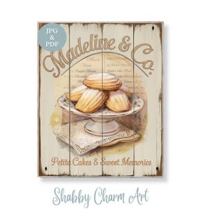 French Madeleines Sign Shabby Chic Bakery Wall Art Rustic Vintage ...