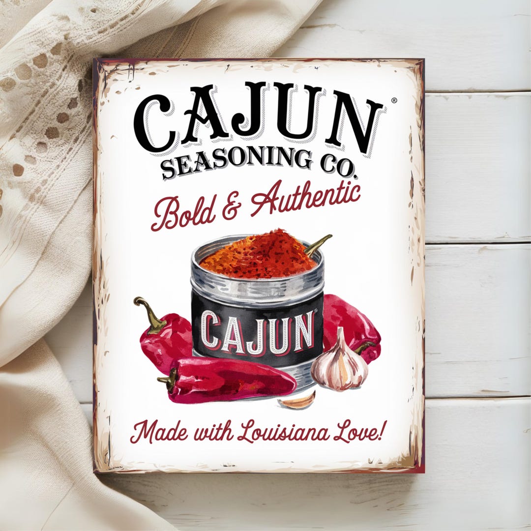 Cajun Seasoning Wall Art Bold Authentic Made With Louisiana Love ...