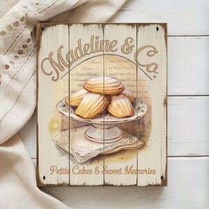 French Madeleines Sign Shabby Chic Bakery Wall Art Rustic Vintage ...
