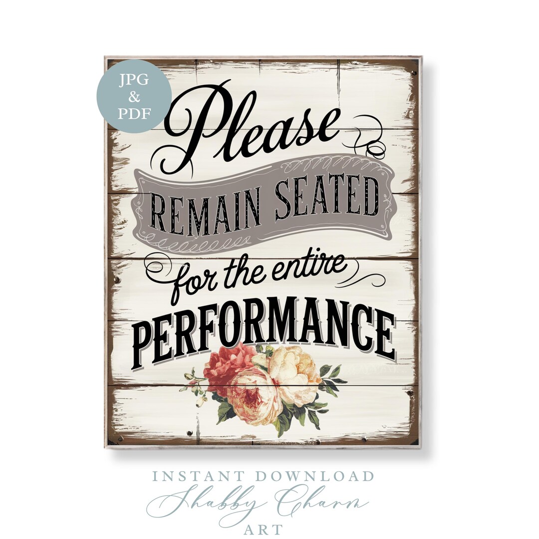 Please Remain Seated Sign Funny Bathroom Wall Decor Rustic Farmhouse ...
