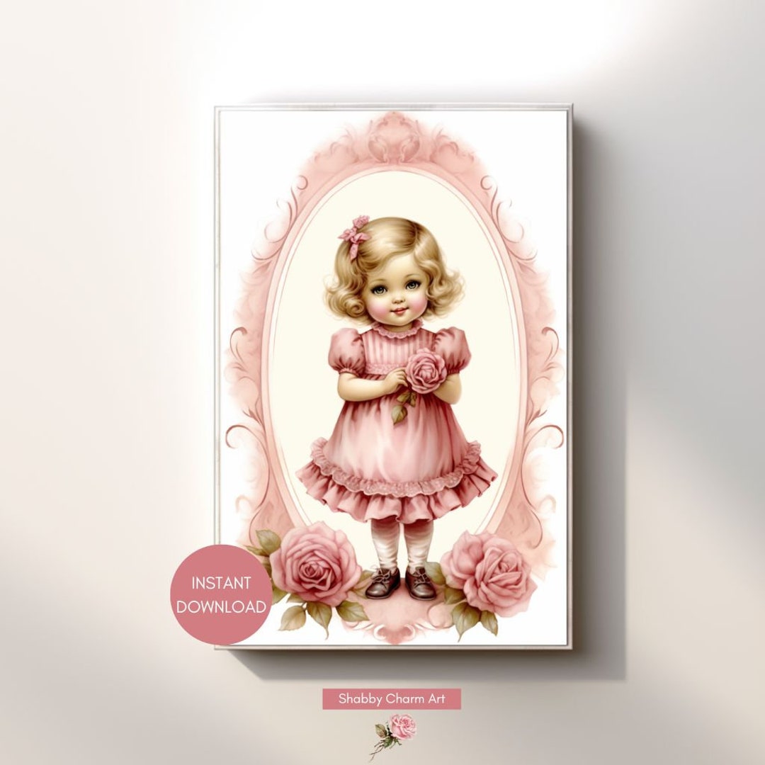 Retro Little Girl Digital Images Vintage Kids Art Little Girl Prints ... Retro Little Girl Digital Images Vintage Kids Art Little Girl Prints ...
