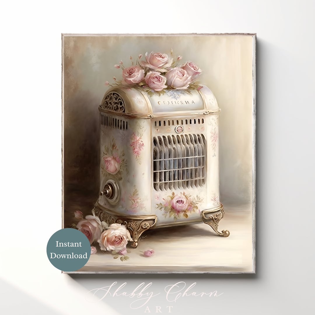 Shabby Chic Heater Antique Roses Watercolor Vintage Print Wall Art ...