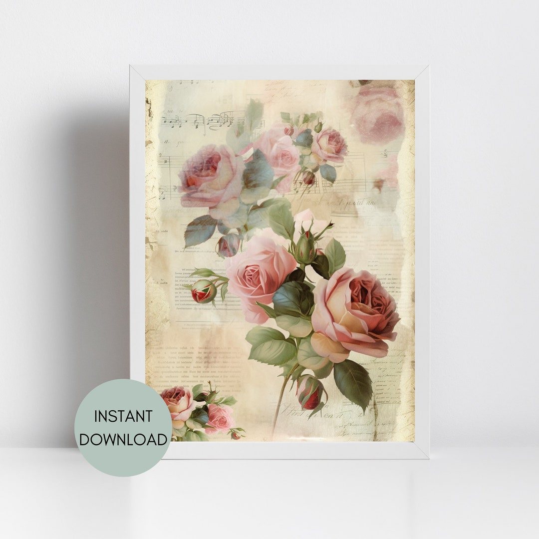 Shabby Chic Prints Shabby Chic Wall Decor Romantic Home Decor Shabby ...