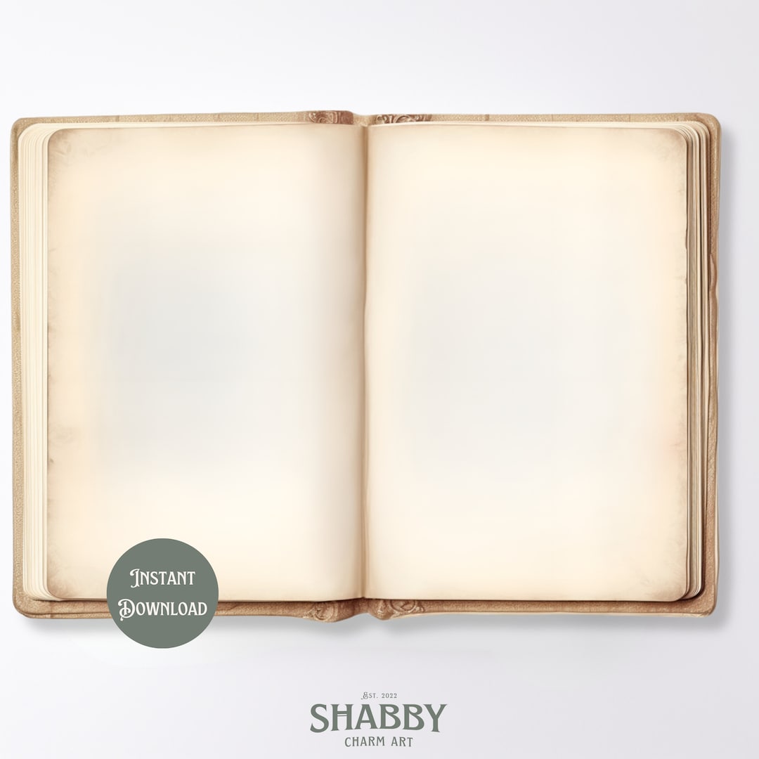 Old Vintage Book, Blank Junk Journal Page, DIY Scrapbook Paper ...