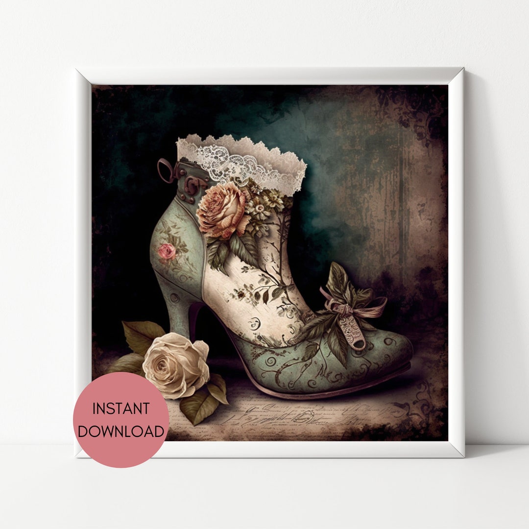 Shabby Chic Woman's Shoe Romantic Home Vintage Victorian - Etsy