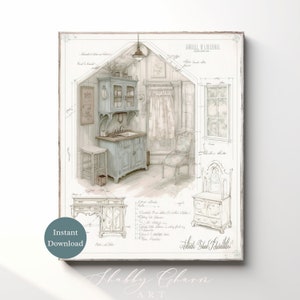 Shabby Chic Cottage Building Diagram Shabby Chic House Plans Vintage ...