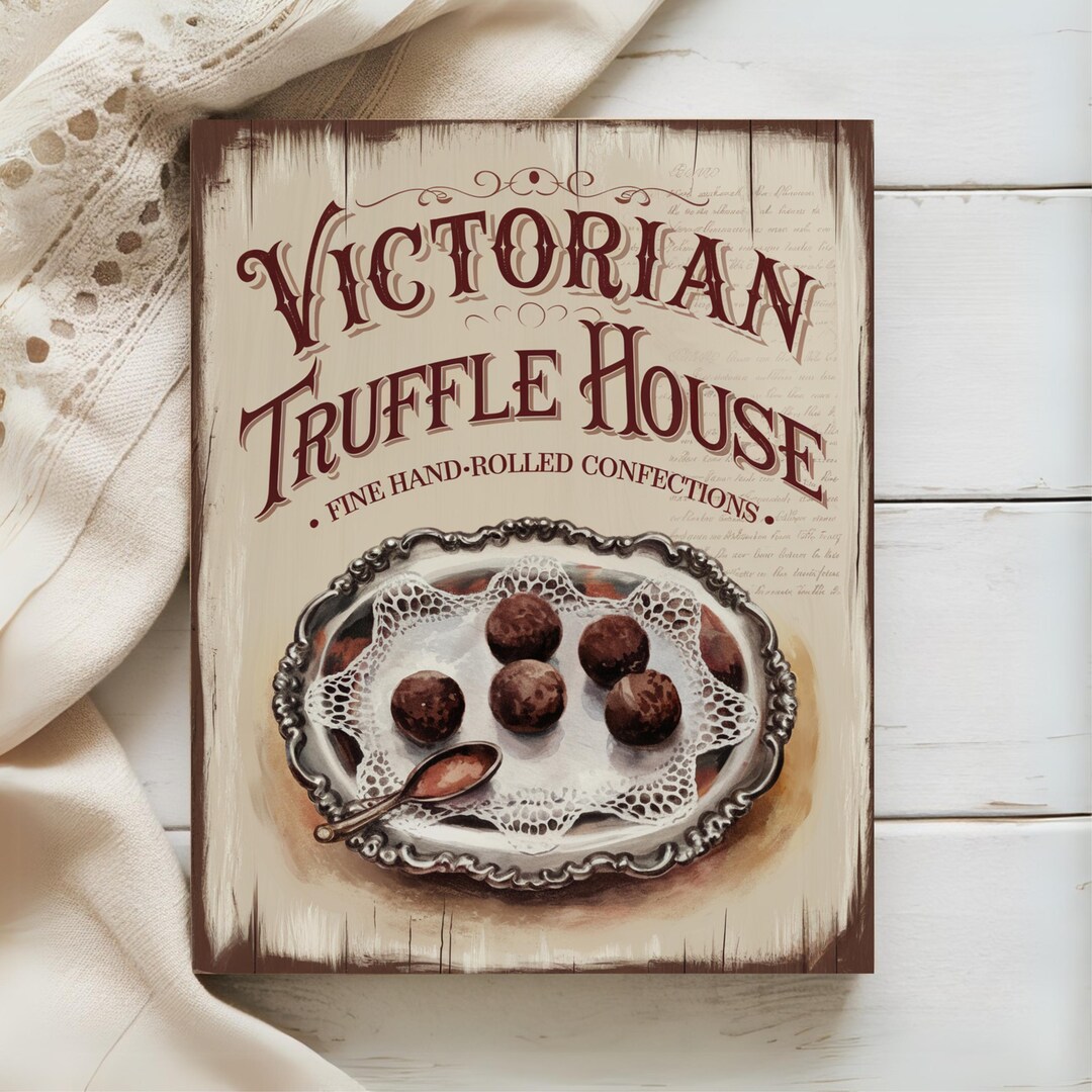Victorian Truffle House Sign Shabby Chic Chocolate Confectionery Wall ...