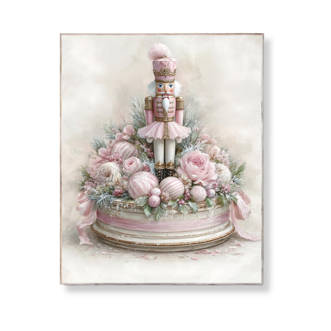 Pastel Nutcracker Printable Art: Shabby Chic Christmas Decor (digital ...