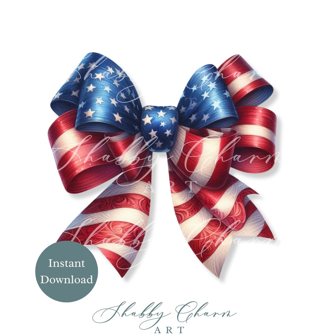 USA Bow PNG American Flag Clipart Patriotic Graphic Transparent ...