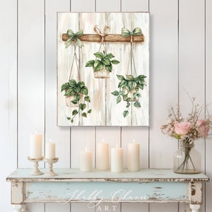Printable House Plant Sign, White Wood Farmhouse Sign, Rustic Home ...