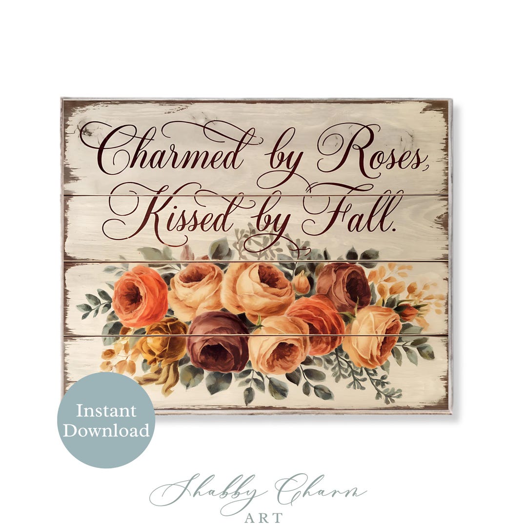 Shabby Chic Signs, Vintage White Wood Plaque Kissed by Fall Wall Plaque ...