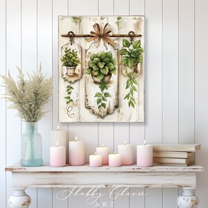 Printable House Plant Sign, White Wood Farmhouse Sign, Rustic Home ...