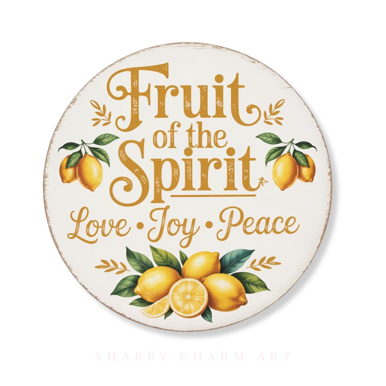 Lemon PNG Fruit of the Spirit Round Sign Faith Wreath Centerpiece ...