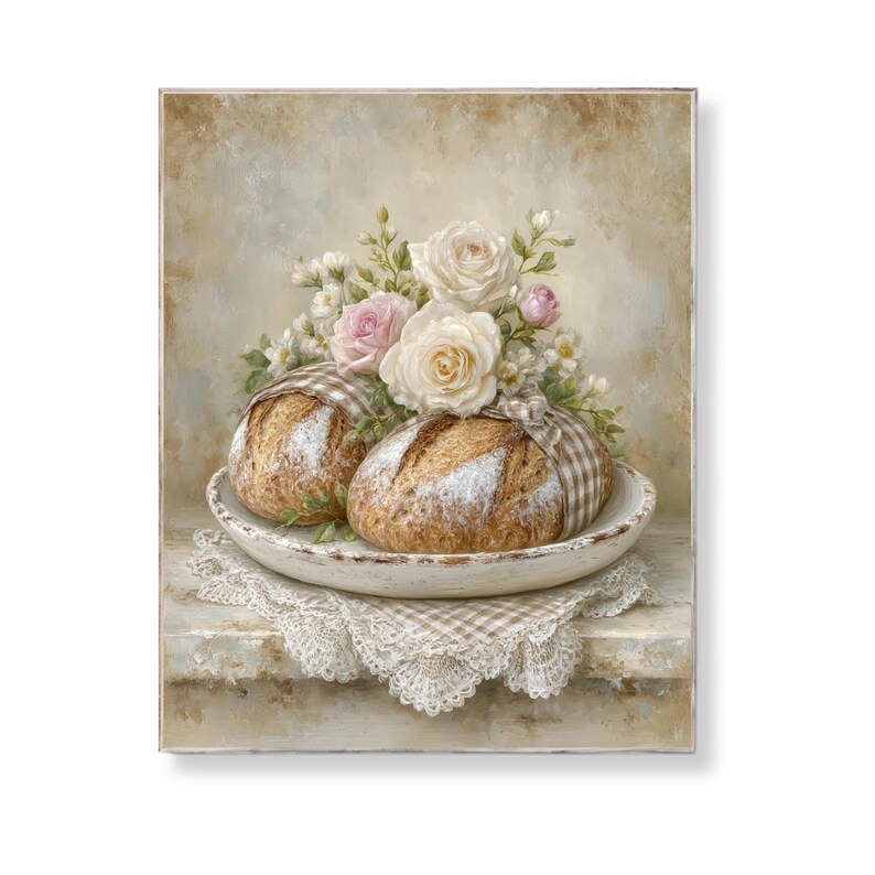Shabby Chic Bread Wall Art Printable Vintage French Bakery Sign Rustic ...