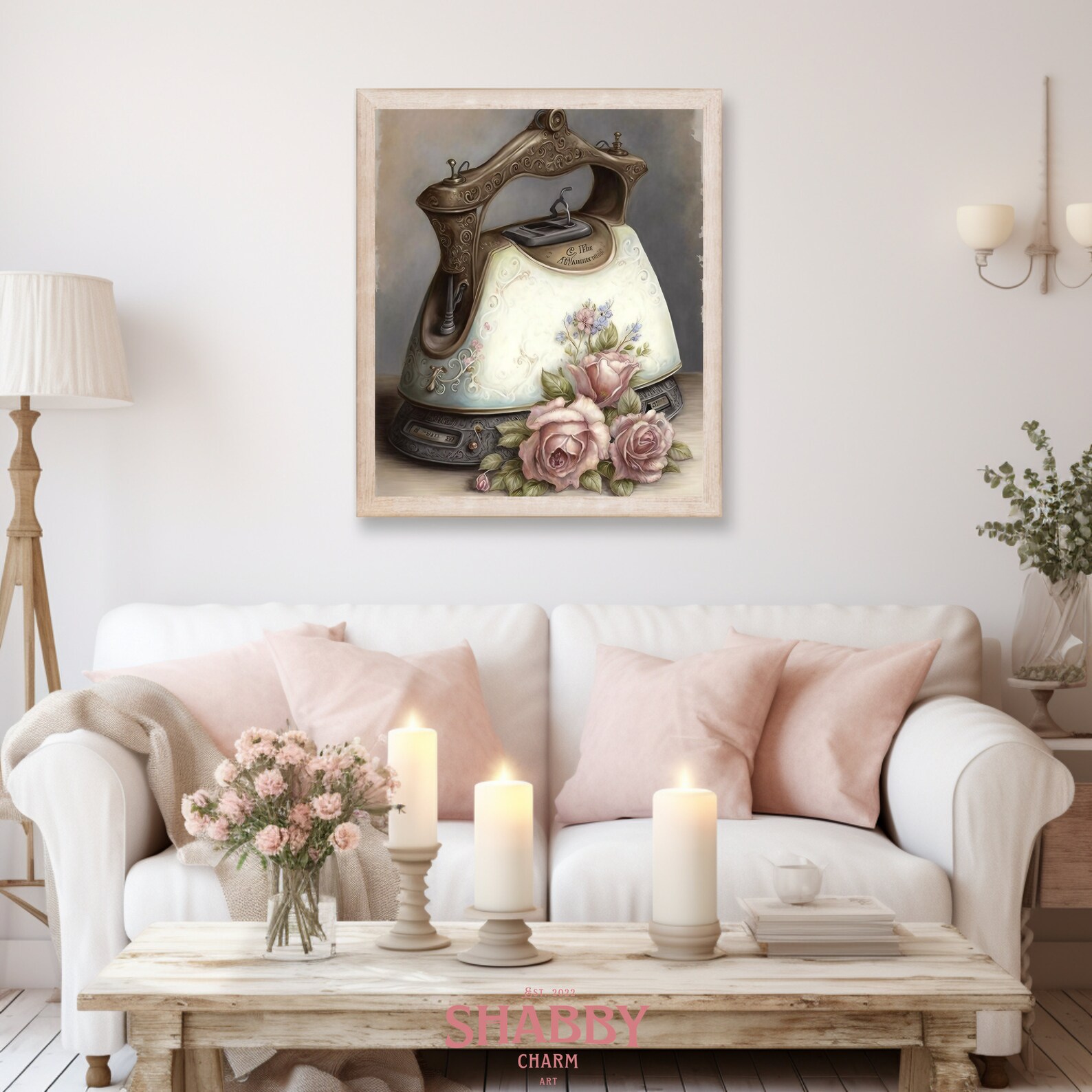 Vintage Antique Iron Watercolor Print, Shabby Chic Wall Art, Instant ...