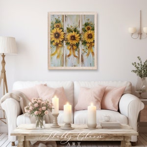 Sunflowers Wall Art, Farmhouse Style Sign, Cottage Floral Decor Print ...