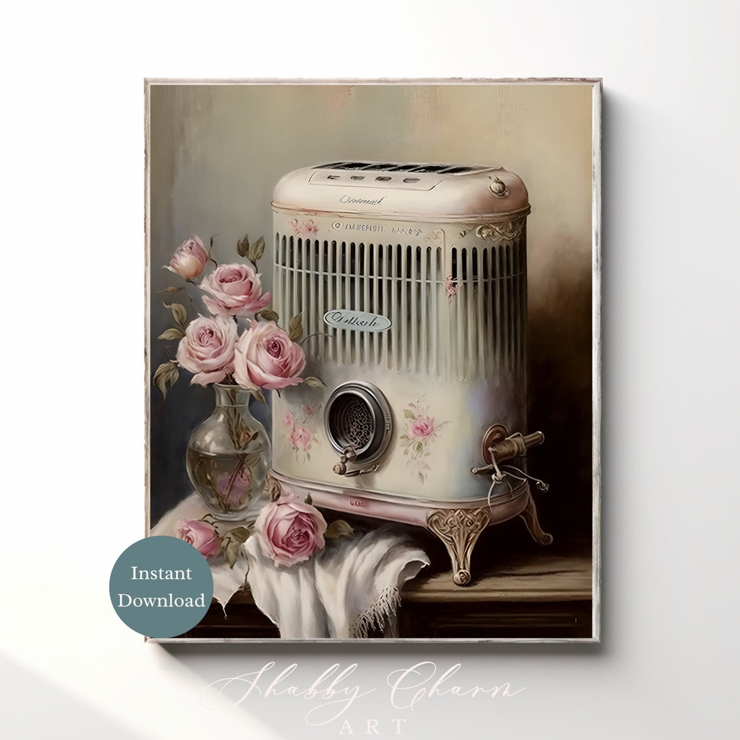 Shabby Chic Heater Antique Roses Watercolor Vintage Print Wall Art ...