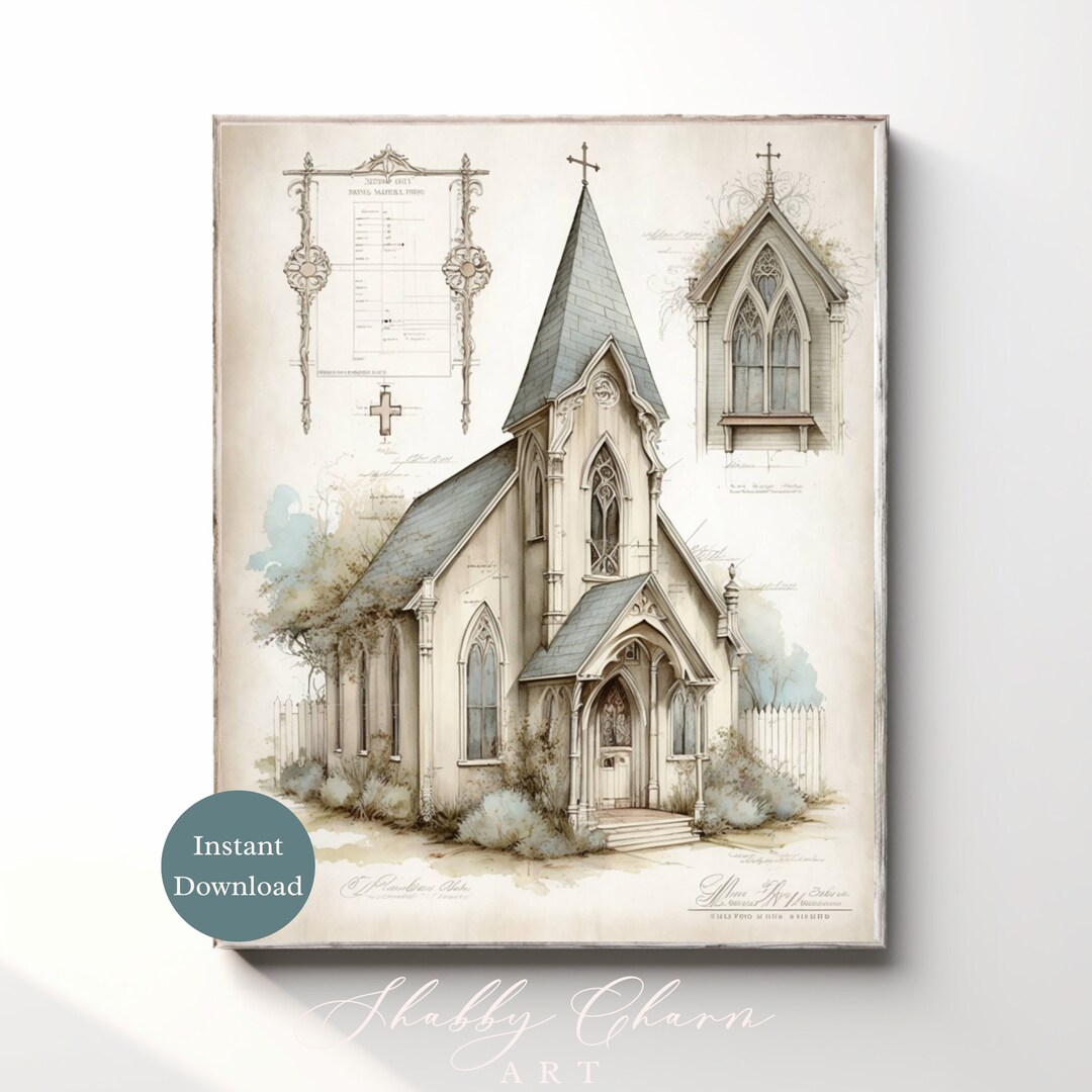Shabby Chic Church Building Diagram Shabby Chic Plans Vintage Cottage ...