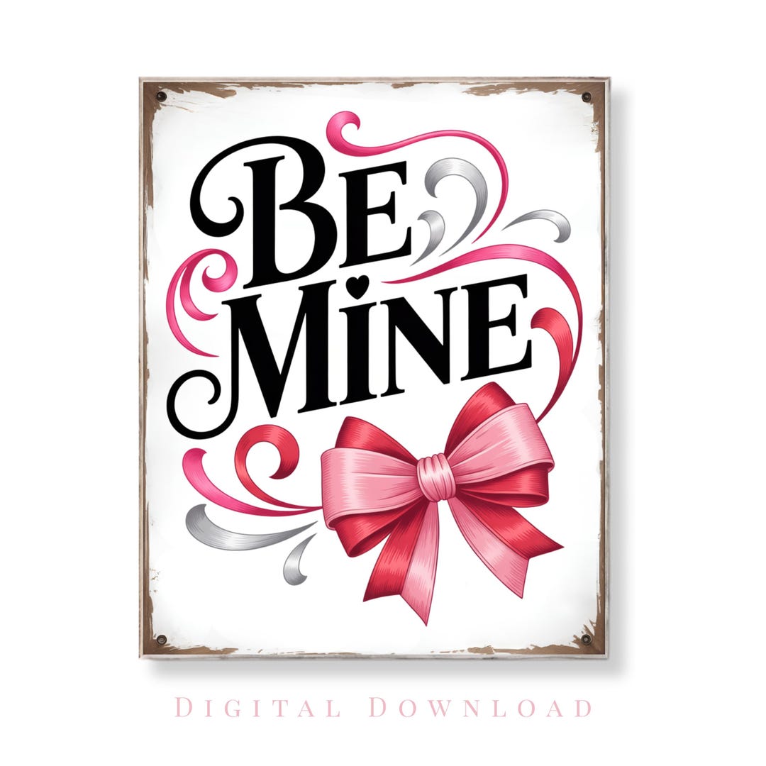 Be Mine Sign Valentine Wall Art Romantic Love Decor Farmhouse Valentine ...