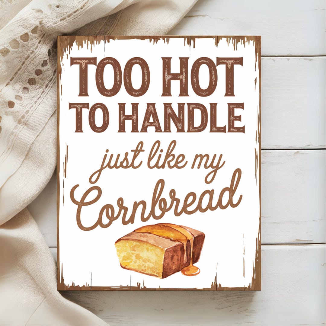 Too Hot to Handle Just Like My Cornbread Funny Southern Kitchen Wall ...