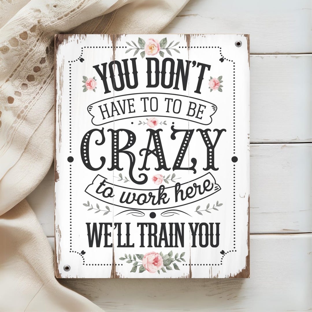 Funny Work Sign Shabby Chic Wall Decor Vintage Office Humor Plaque ...