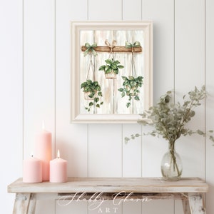 Printable House Plant Sign, White Wood Farmhouse Sign, Rustic Home ...