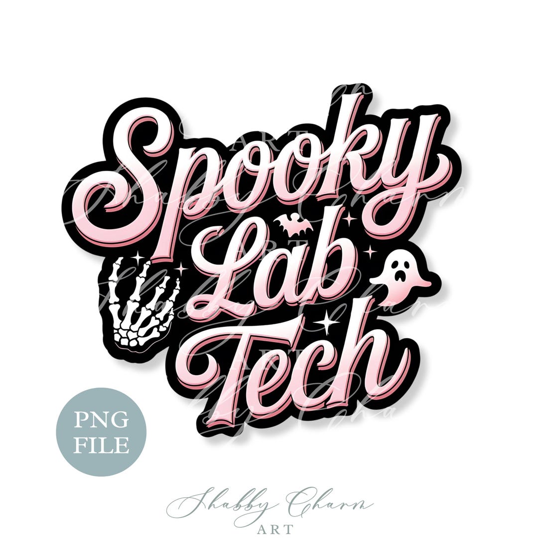 Spooky Lab Tech Png Sublimation Design Pink Halloween Halloween Shirt ...
