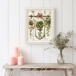 Printable House Plant Sign, White Wood Farmhouse Sign, Rustic Home ...