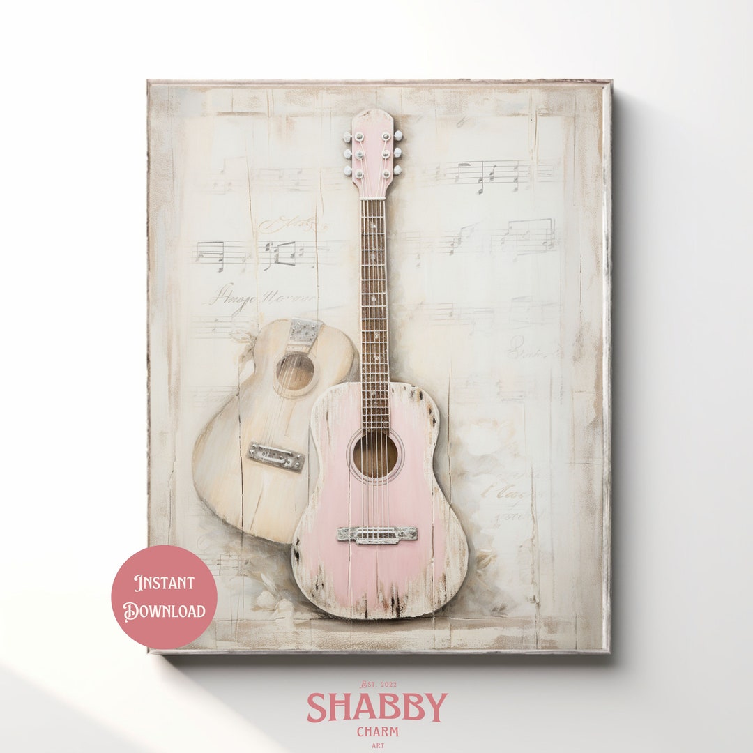 Guitar Art Prints Vintage, Vintage Guitar Art, Musical Wall Art, Guitar ...