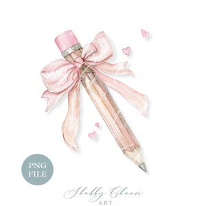 Coquette Pink Pencil Png School Supplies Png Back to School Png Teacher ...