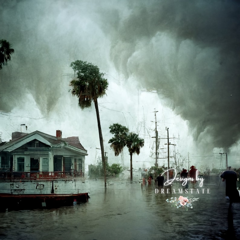Hurricane Katrina Art PNG Instant Digital Download Weather - Etsy