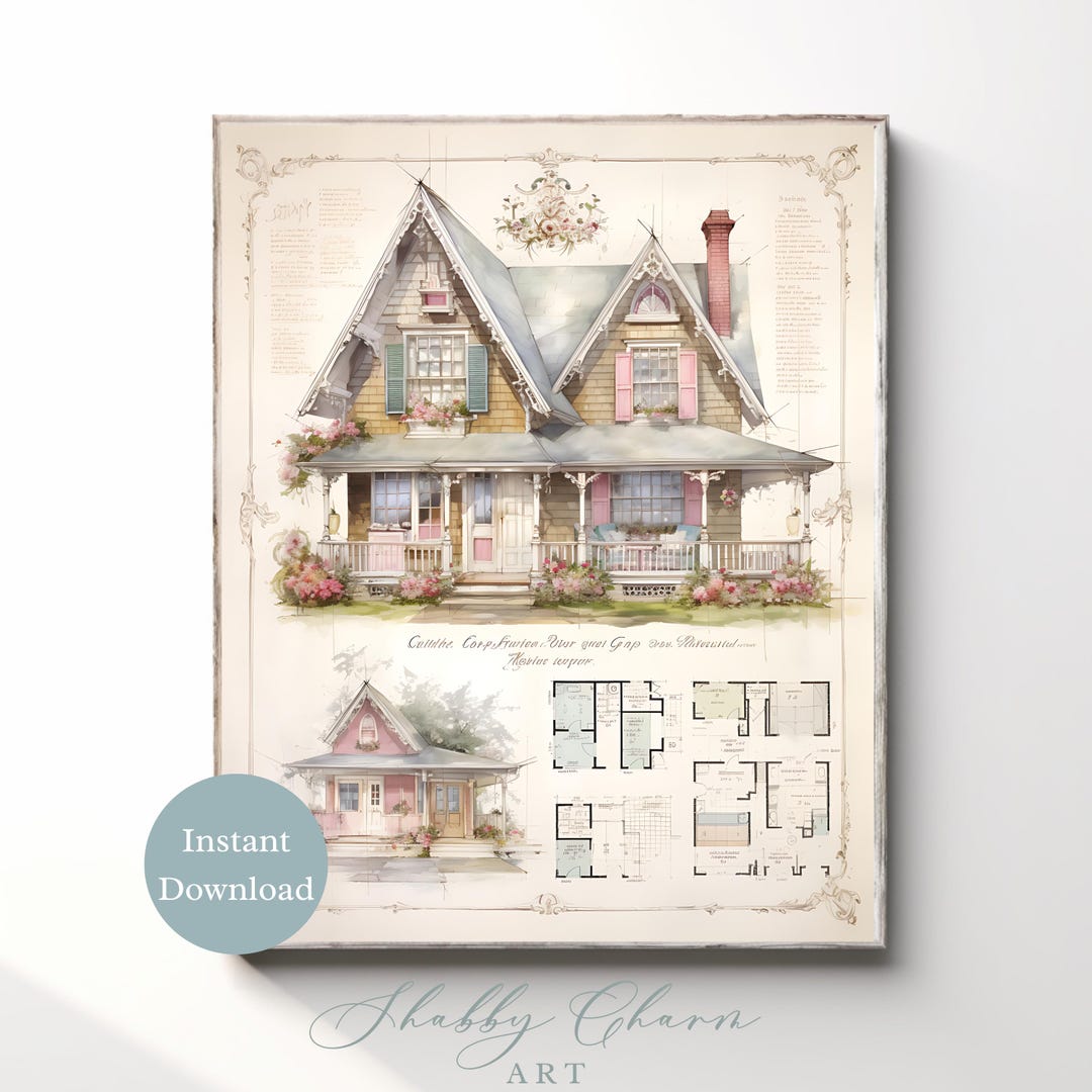Shabby Chic Prints Shabby Chic Wall Decor Romantic Home Decor Shabby ...