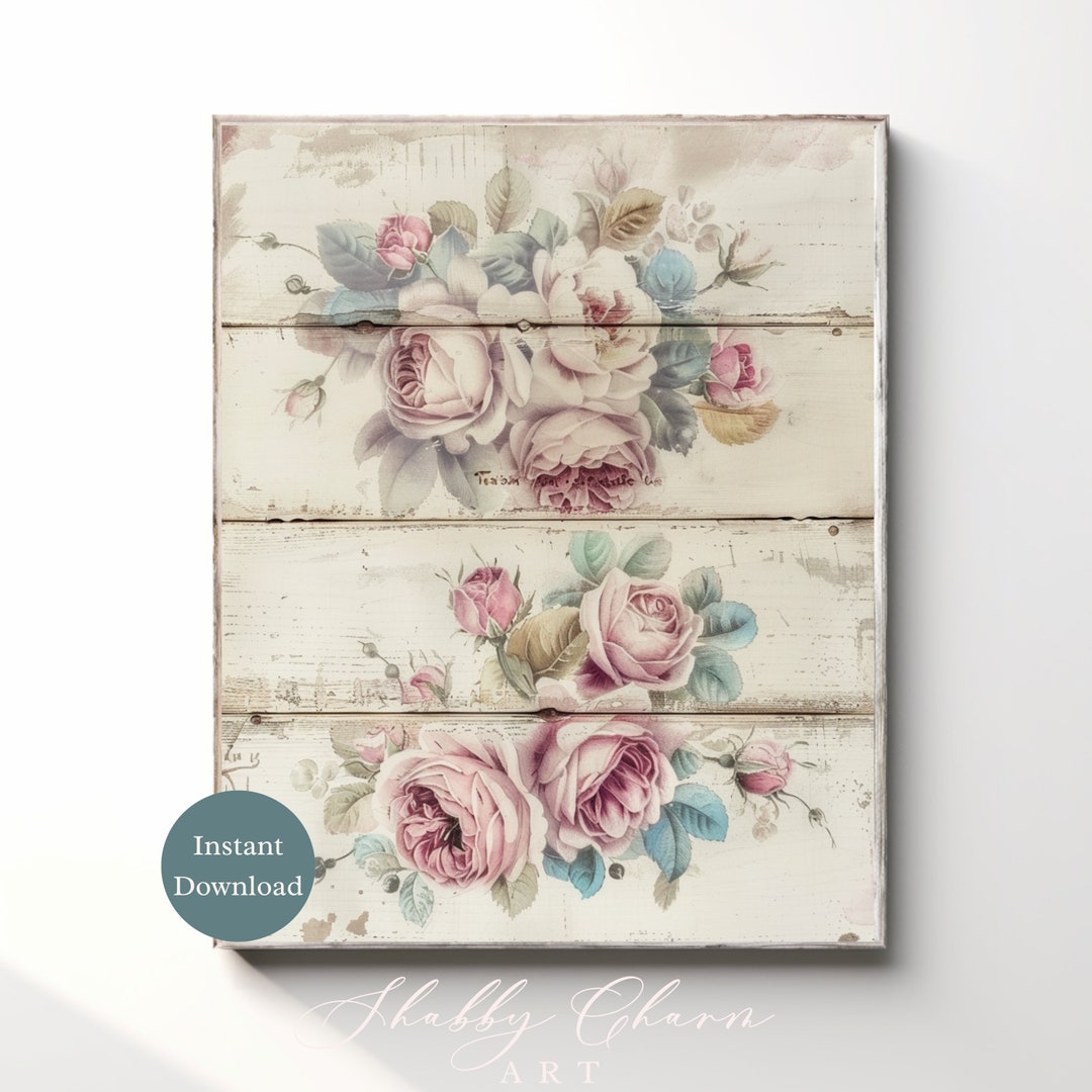 Pink Rose Wall Art, Floral Farmhouse Decor, White Wood Farmhouse Sign ...