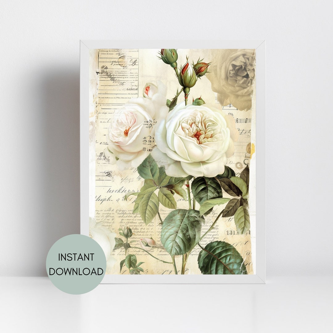 Shabby Chic Prints Shabby Chic Wall Decor Romantic Home Decor Shabby ...