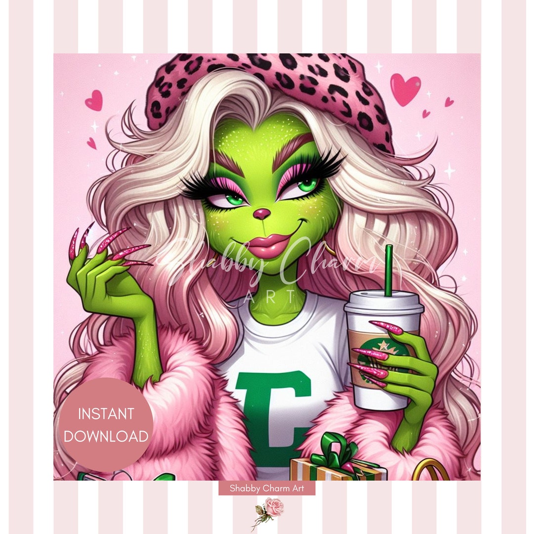 Grinch Wall Art Pink Grinch Grinch Download Pink Grinch - Etsy
