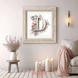 Monogram Wall Art, Monogram Alphabet, Nursery Wall Art, Personalized ...