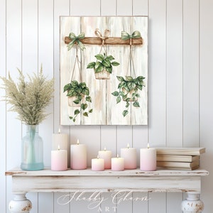 Printable House Plant Sign, White Wood Farmhouse Sign, Rustic Home ...