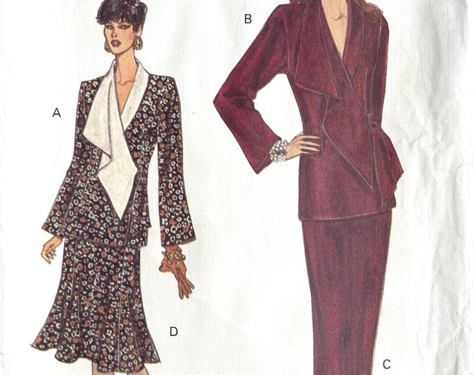 1993 Vogue 8813 Sewing Pattern: Misses' Top and Skirt (size 12-14-16 ...