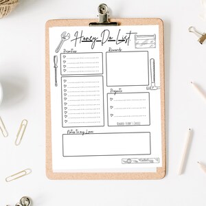 Honey Do Printable List, Productivity List, Spouse Productivity ...