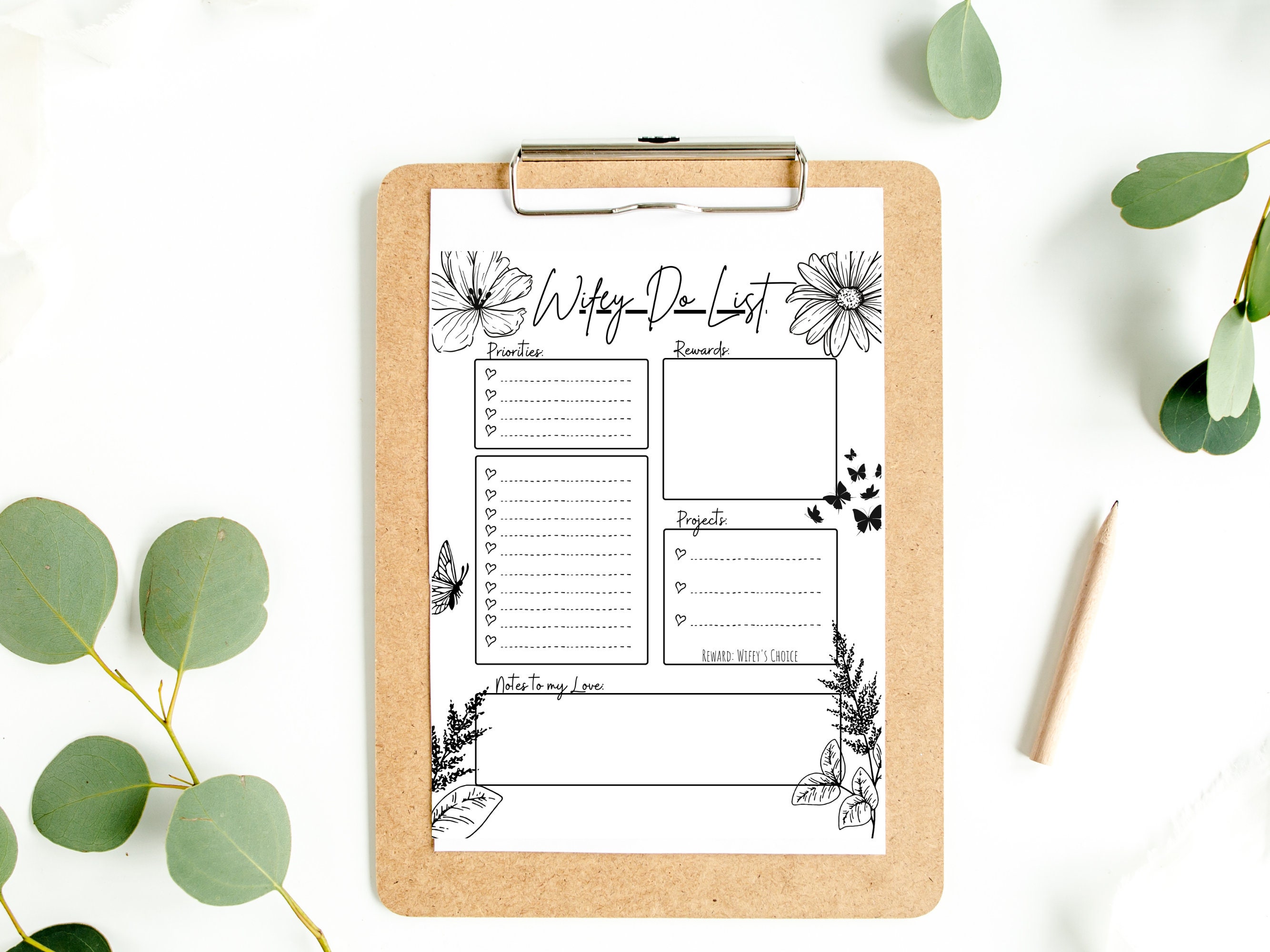 Honey Do Printable List, Productivity List, Spouse Productivity ...