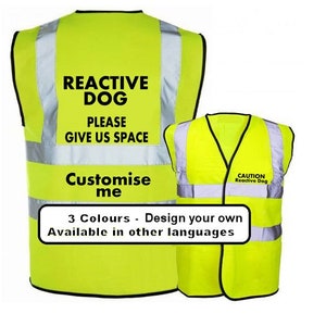 Reactive Dog Hi Vis Vest, Dog Walking Hi Vis Vest, Dog Walker Vest ...