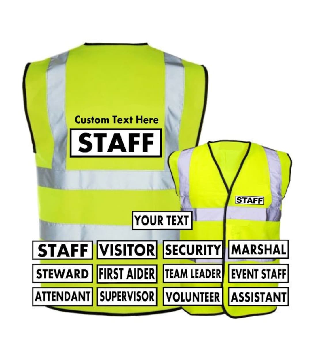 Personalised Hi Vis Vest Staff Hi Vis Visitor Hi Vis Vest - Etsy
