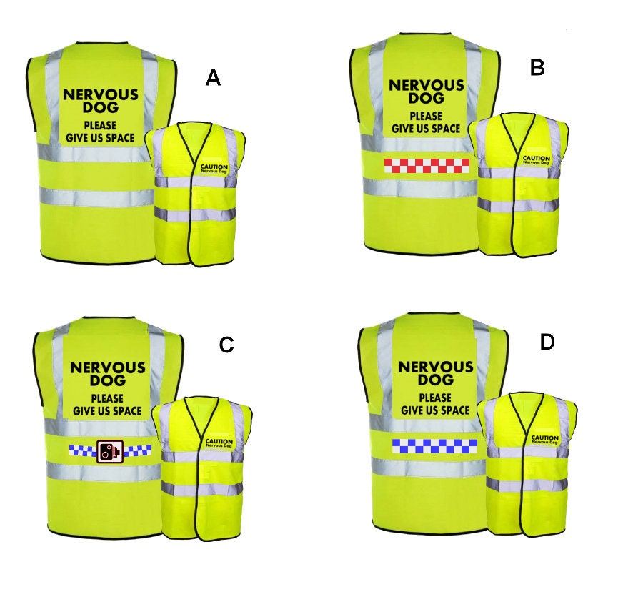 Nervous Dog Hi Vis Vest, Dog Hi Vis Vest, Nervous Dog Vest, Reflective ...