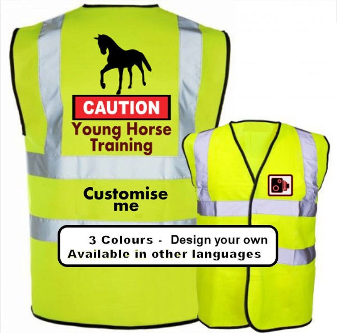 Customise Hi Vis Young Horse in Training Vest, Horse Riding Vest ...